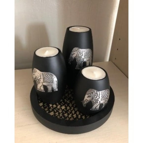Accents | New Tealight Candle Holders With Candle Tray Set Of 3 ...